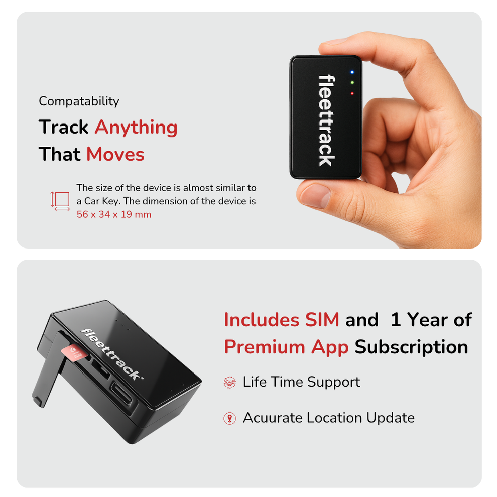 Fleettrack Mini Portable GPS Tracker with 1200mAh Battery – Lightweight ...